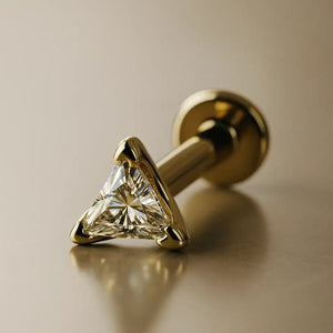 3mm Triangle Diamond Flat Back Earring | 14k Gold – FreshTrends
