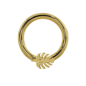 Monstera Deliciosa Palm 14K Gold Seam Ring Hoop – FreshTrends