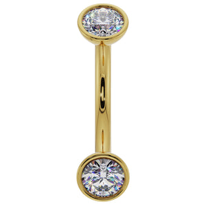 Diamond Bezel-Set Curved Barbell – FreshTrends