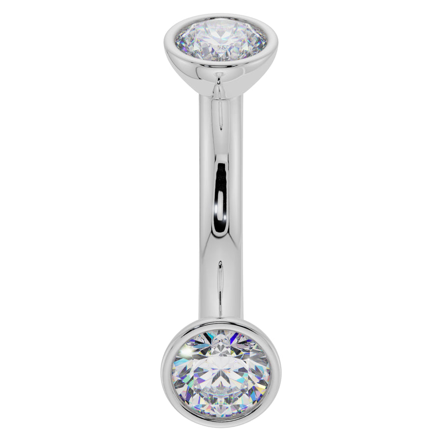 Diamond Bezel-Set Curved Barbell – FreshTrends